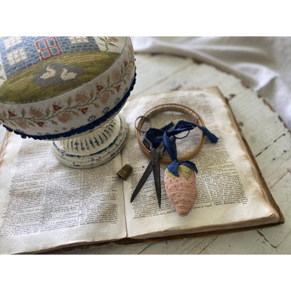 Stacy Nash Primitives | Big Blue House Pinkeep Drum & Strawberry @ The Patchwork Rabbit